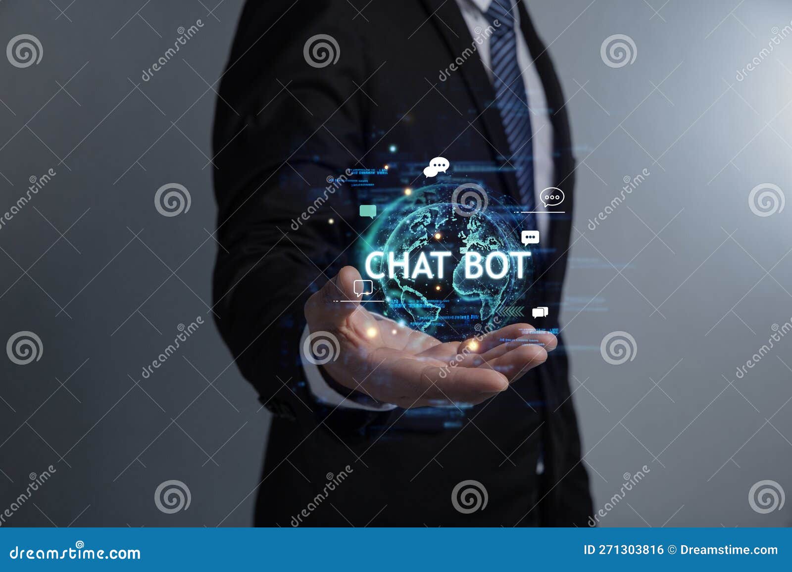 Hand of Businessman Showing Smart AI or Artificial Intelligence. Stock ...