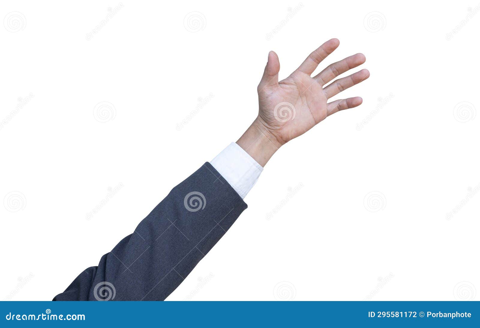 Hand of Businessman in Suit Gestures Isolated on Transparent Background ...