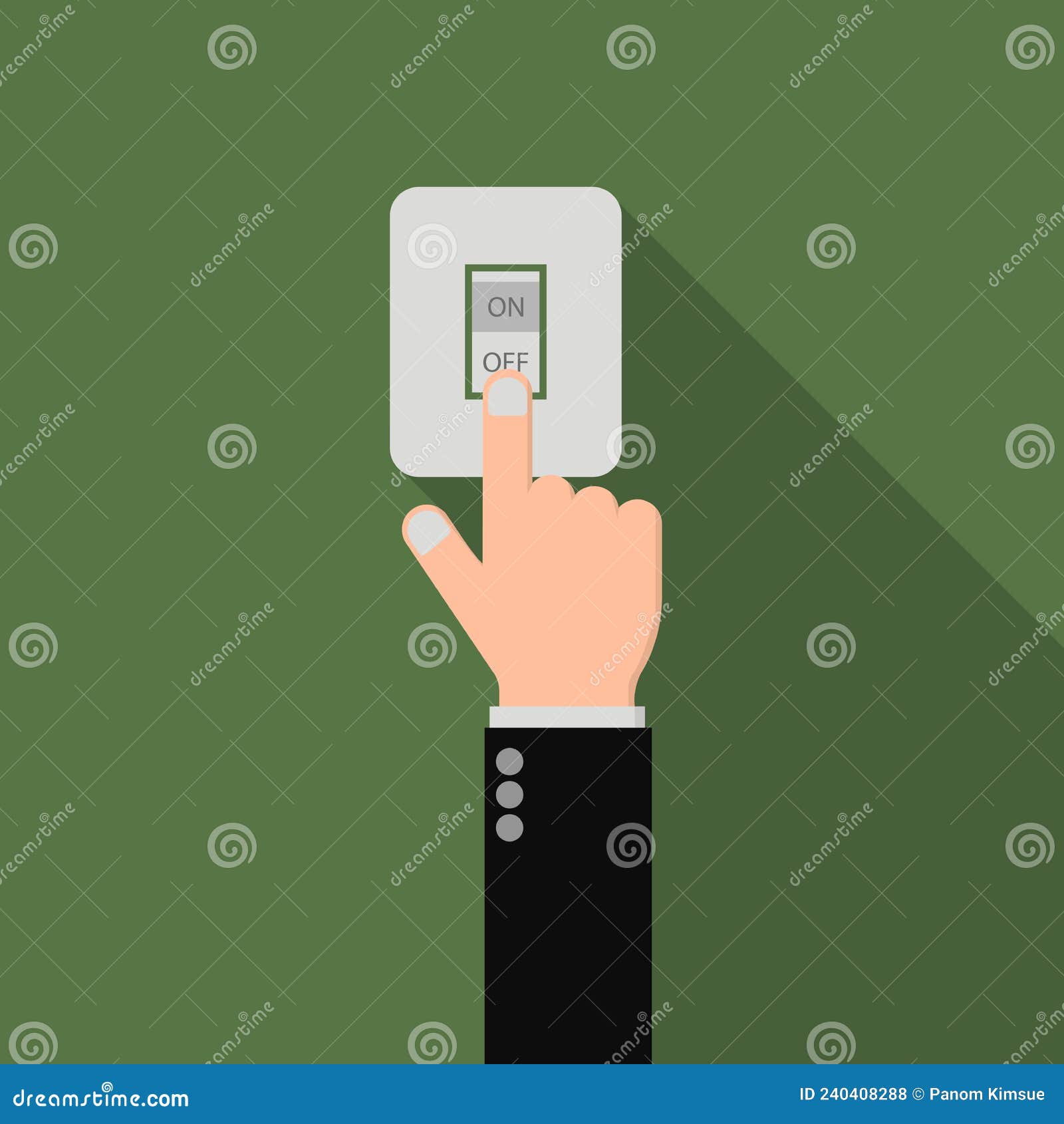 Hand of Businessman Turn Switch on, Switch Off Save Energy Concept ...