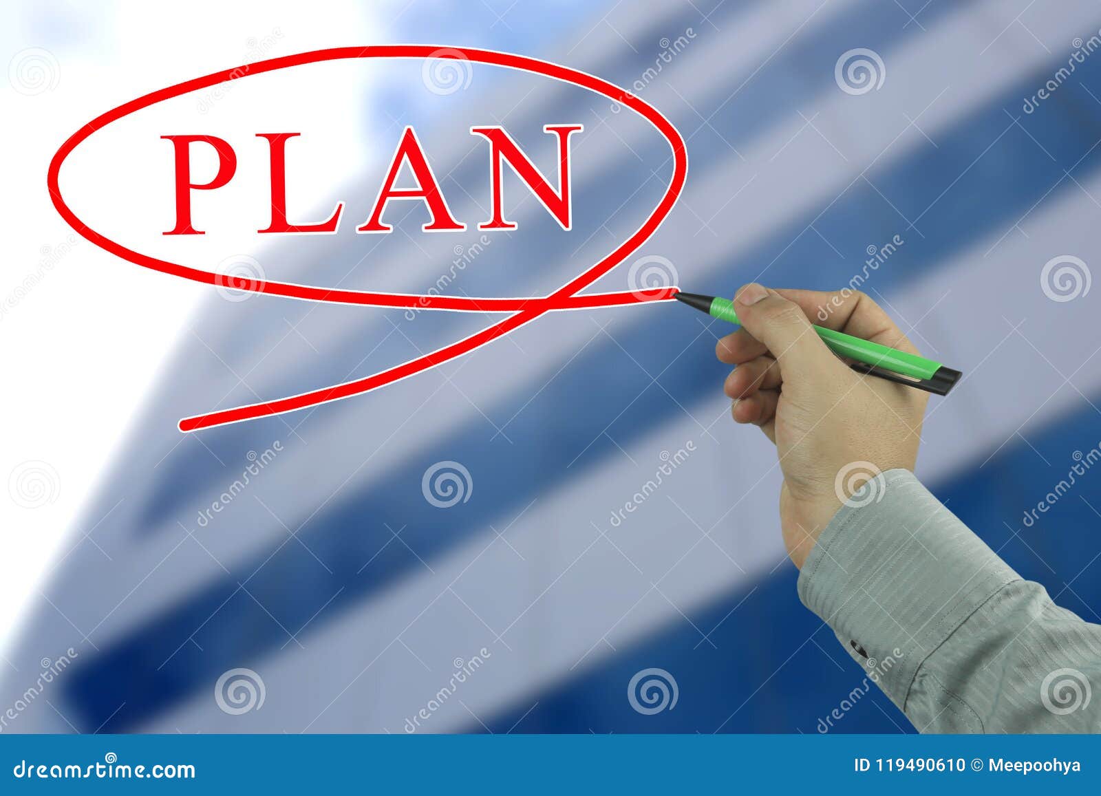 Hand of Businessman Writing a Plan Text. Stock Photo - Image of ...