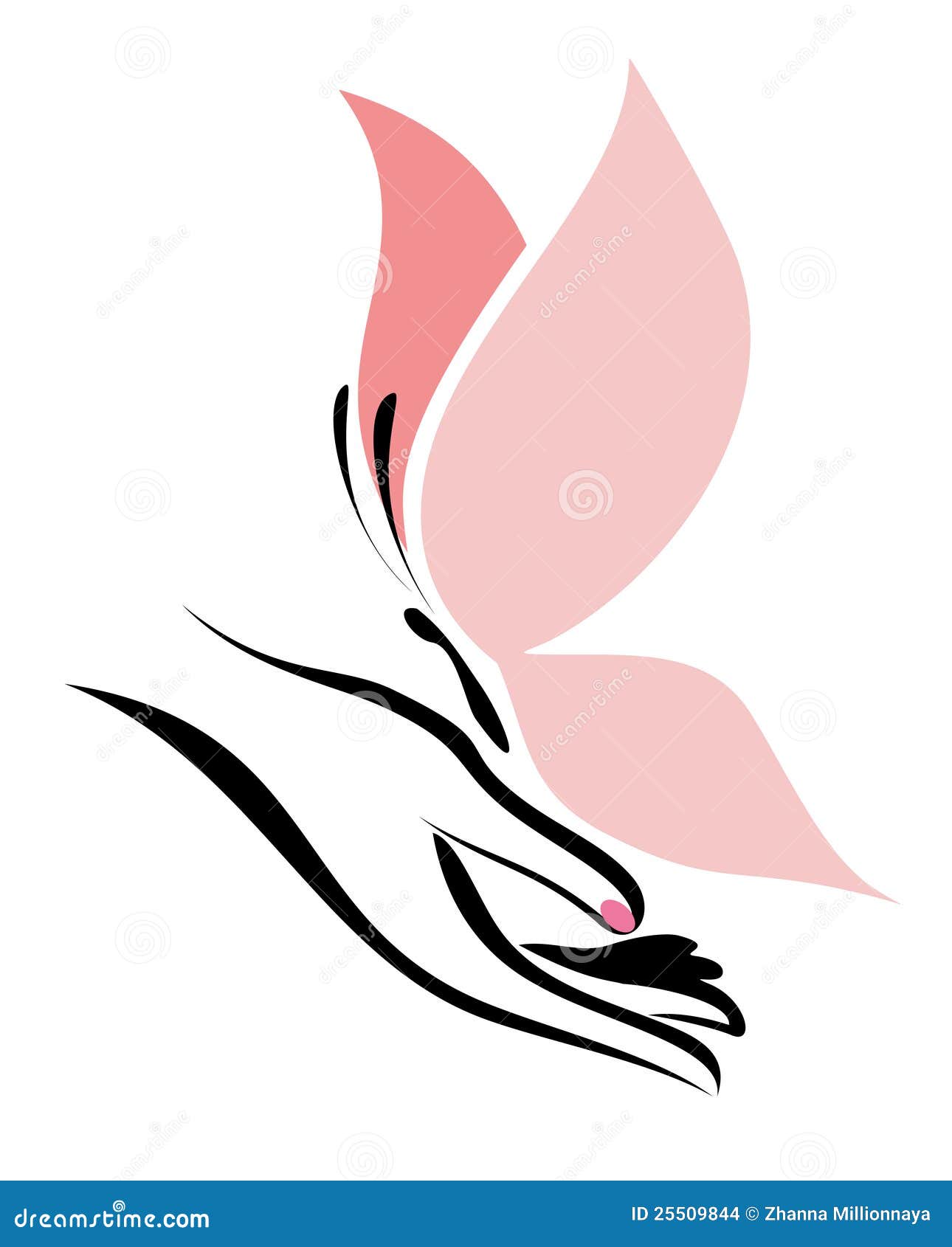 Hand and butterfly symbol stock vector. Illustration of design - 25509844