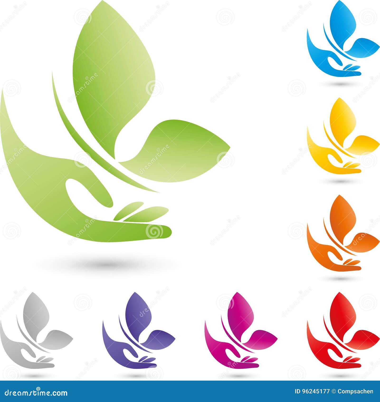 Hand and Butterfly, Wellness and Cosmetic Logo Stock Vector ...