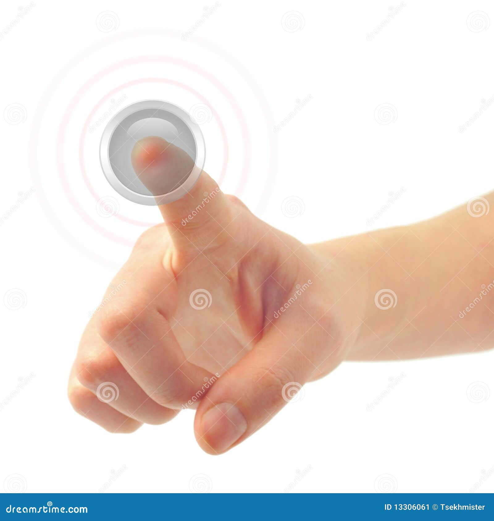 Hand and button stock image. Image of panel, sign, circle - 13306061