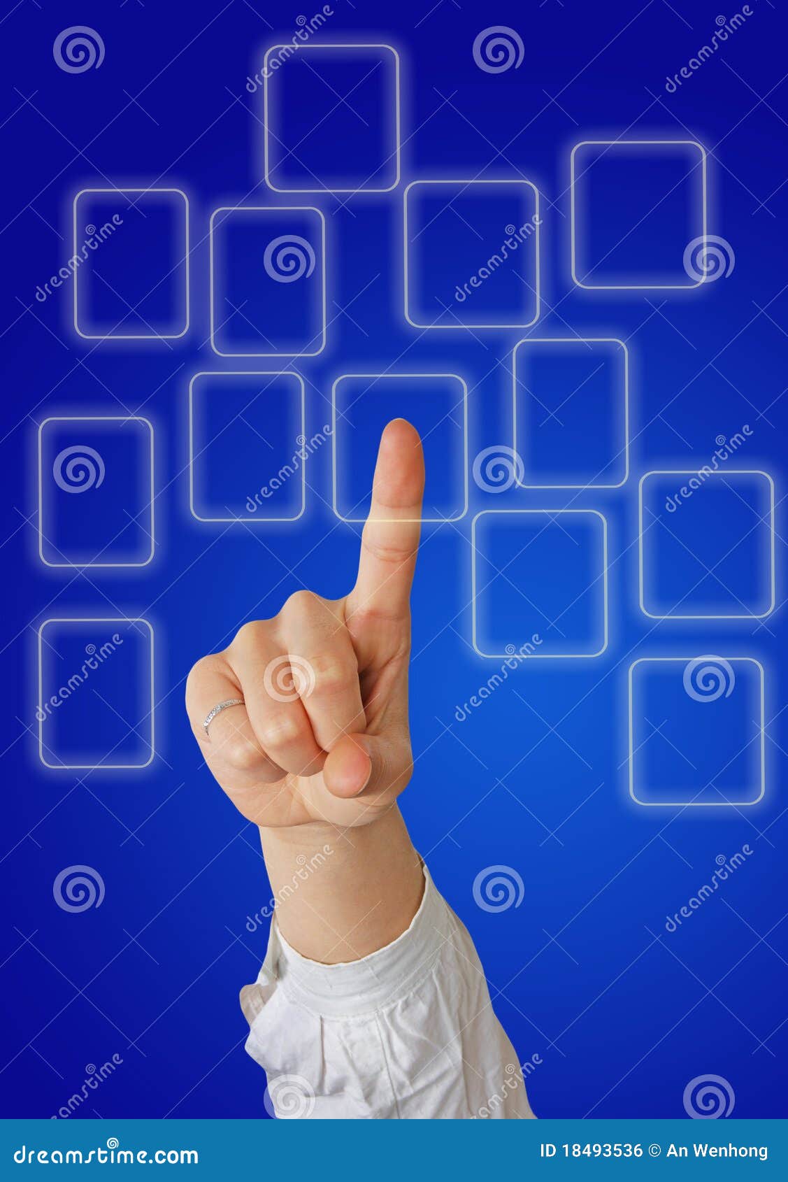 Hand and button stock photo. Image of direction, idea - 18493536