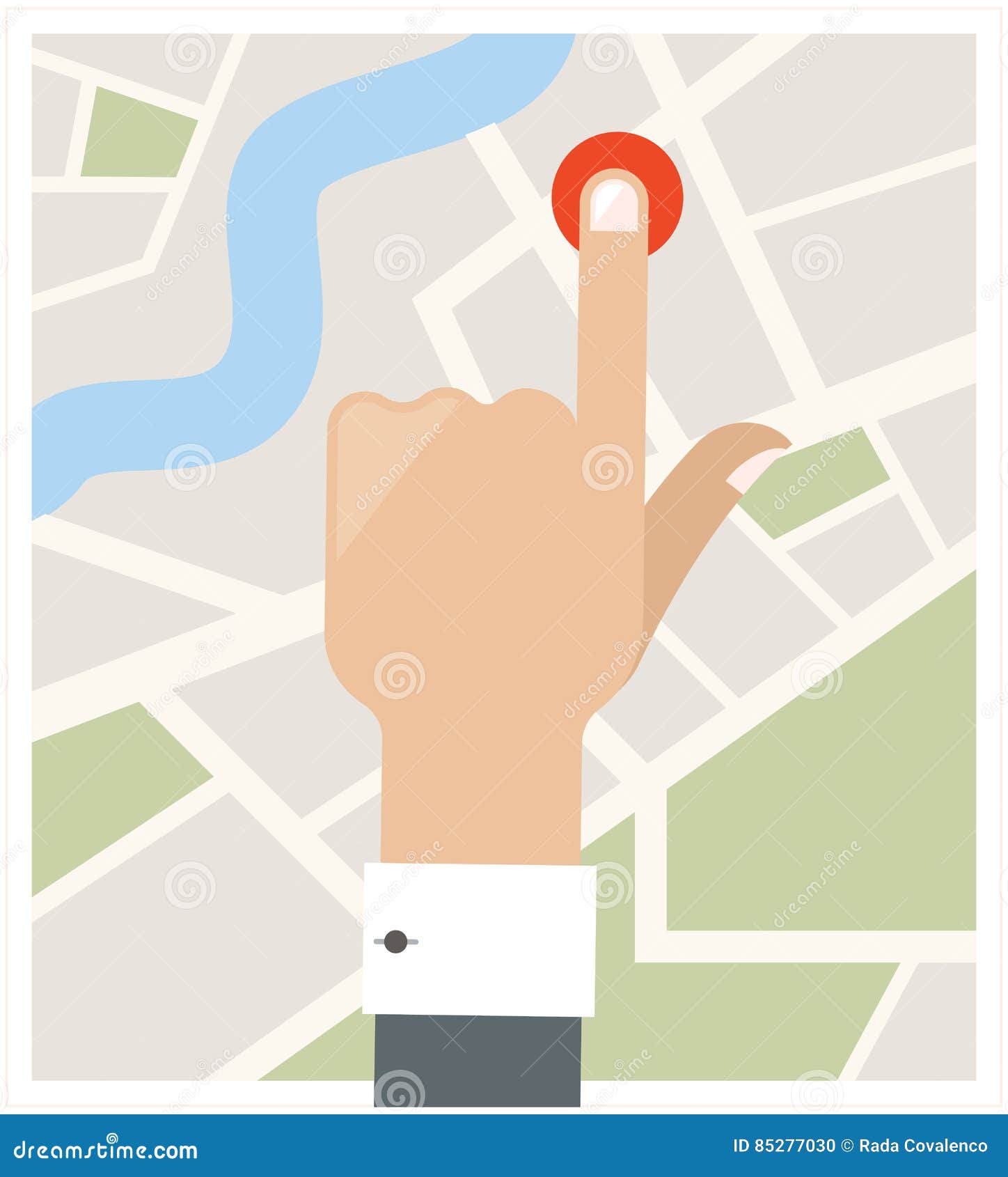 Hand and button stock vector. Illustration of point, internet - 85277030