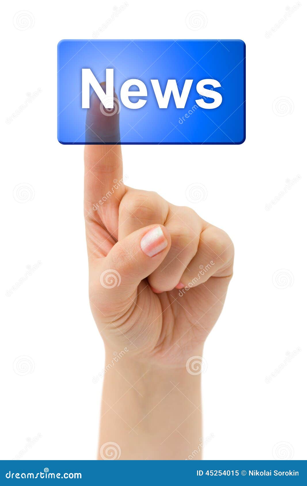 Hand and button News stock image. Image of internet, event - 45254015