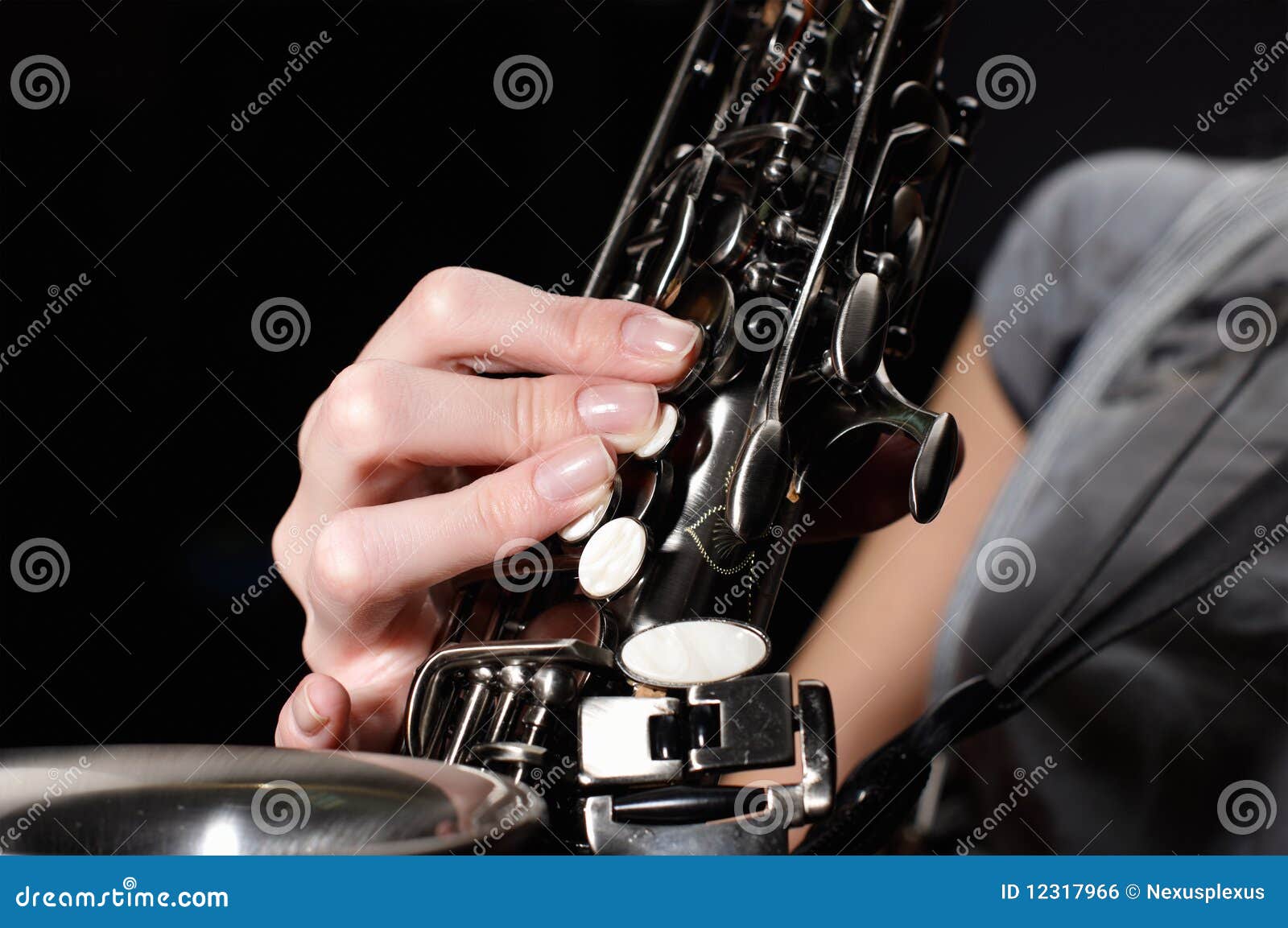 Hand on Buttons of Saxophone Stock Photo - Image of instrument, concert ...