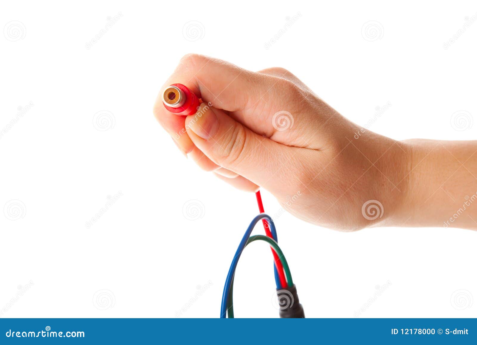 Hand with cables stock photo. Image of computer, generation - 12178000