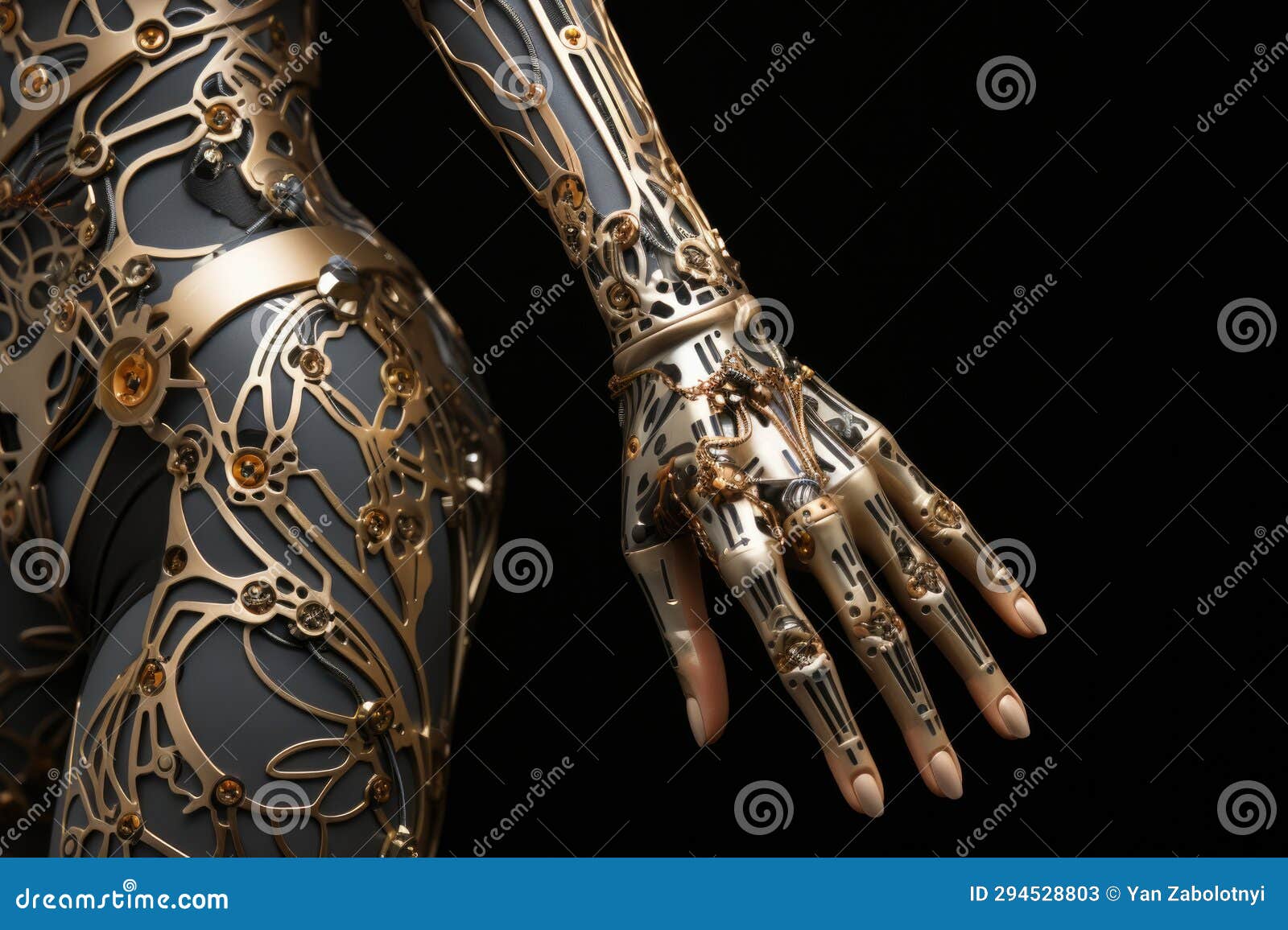 Hand Cage Hand Holding Cage Ai Technologyon Black Background Stock ...