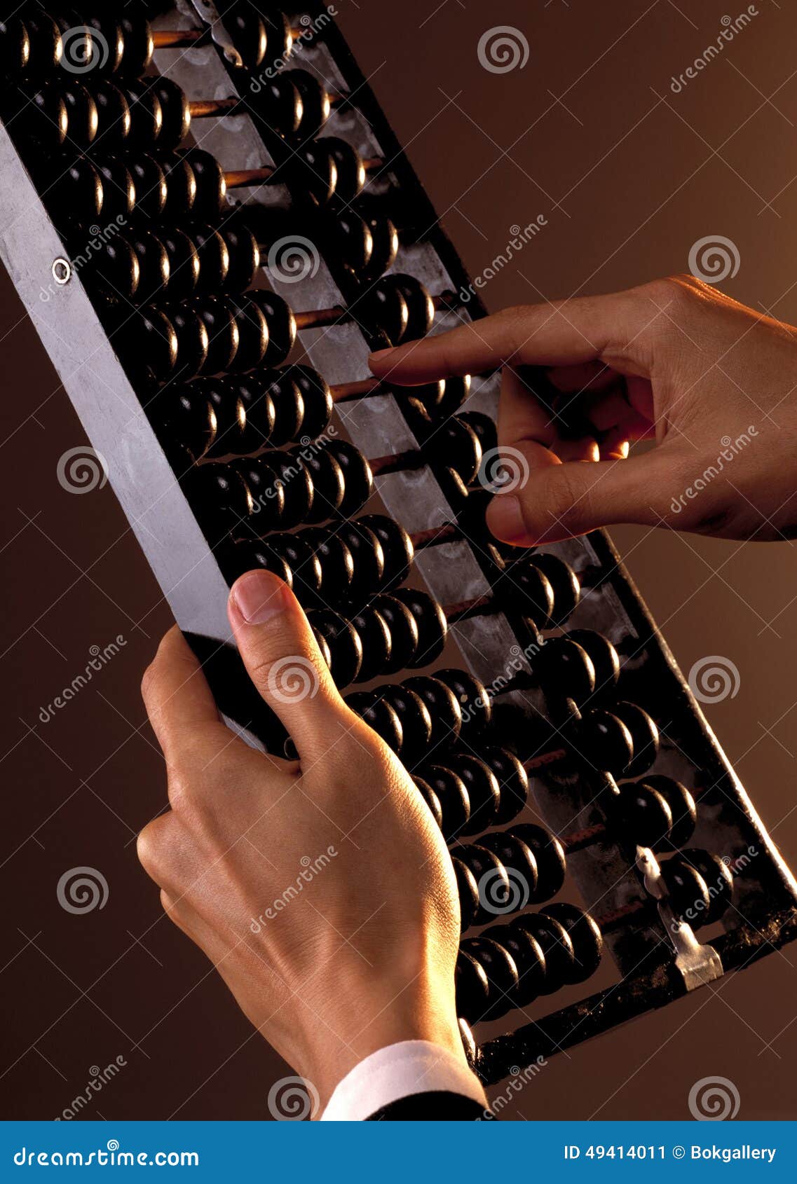 Hand Calculating Using Abacus Stock Image - Image of calculating ...