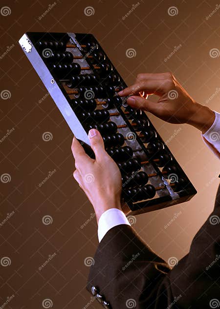 Hand Calculating Using Abacus Stock Image - Image of obsolete, abacus ...