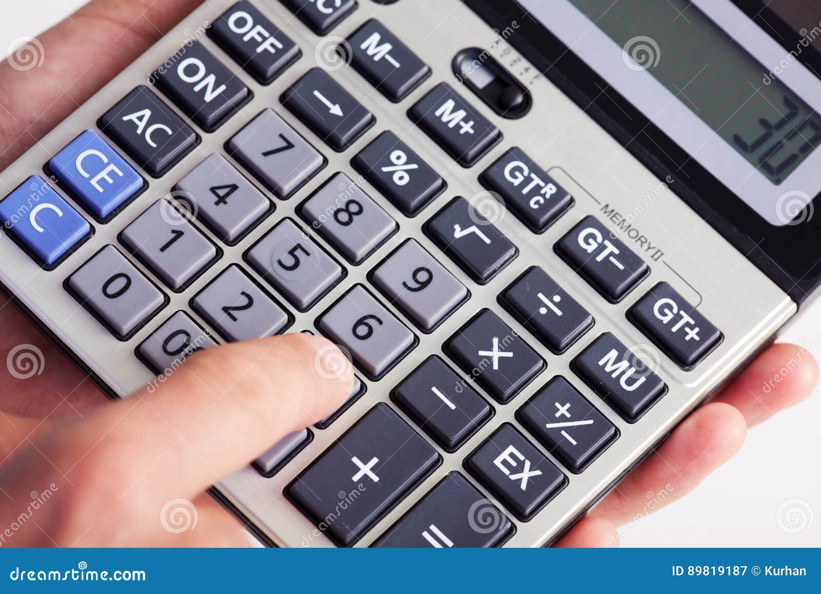 Hand with calculator. stock image. Image of earnings - 89819187