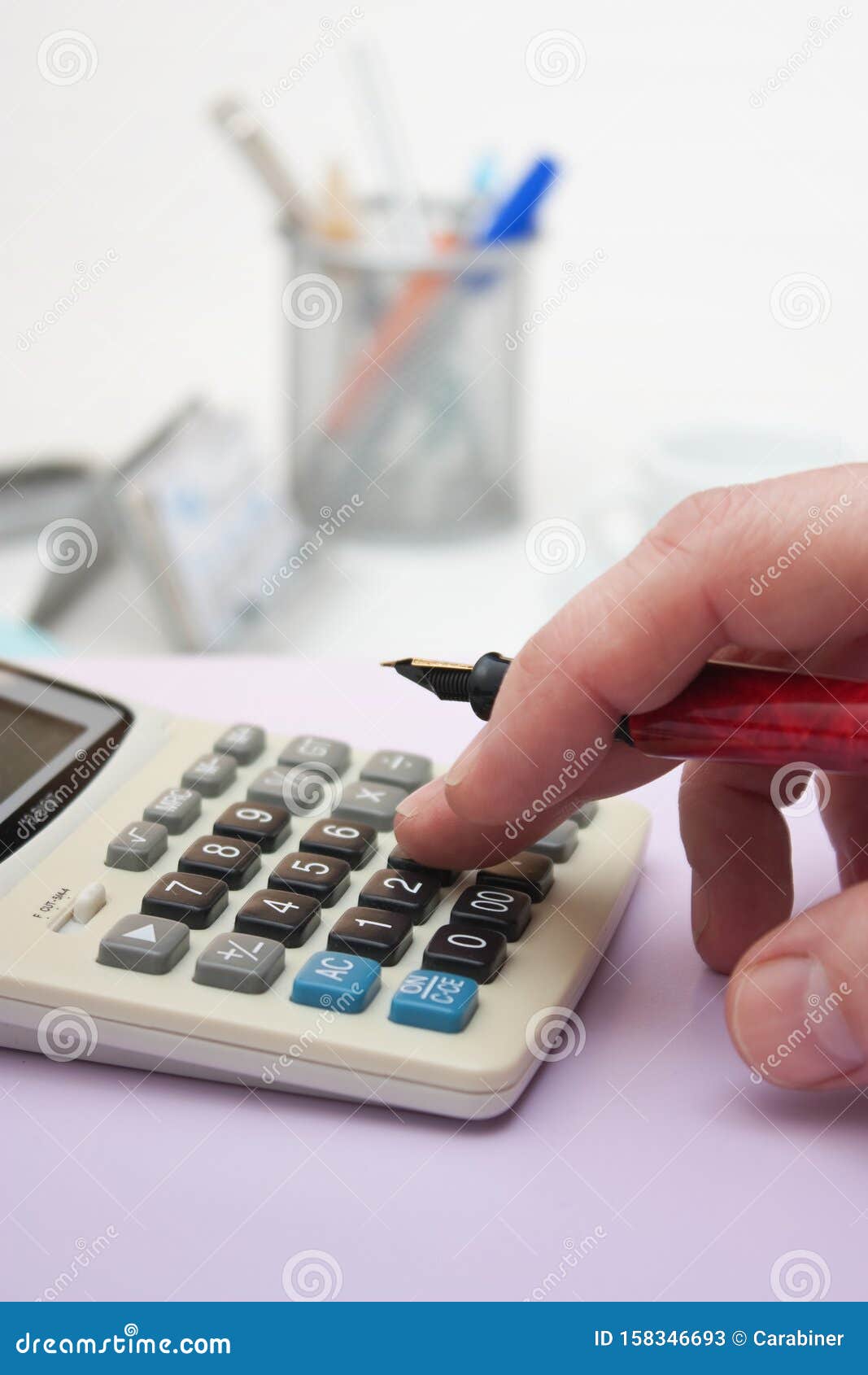 Hand and calculator stock image. Image of finger, office - 158346693