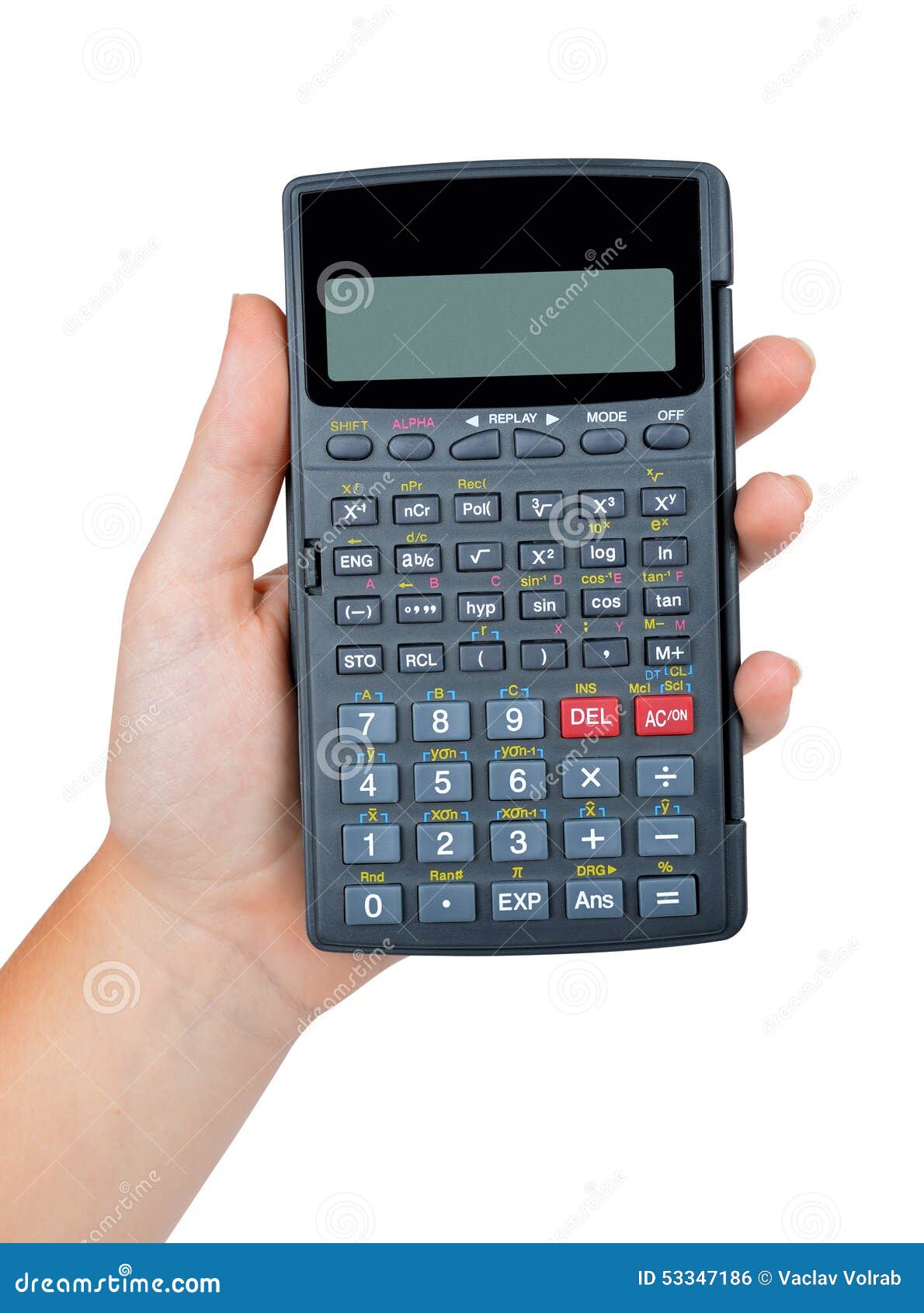 Hand with calculator stock photo. Image of human, convenience - 53347186