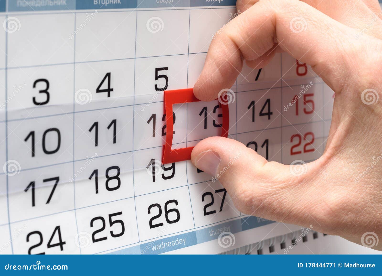 The Hand on the Calendar Moves the Pointer from the Twelfth To the ...