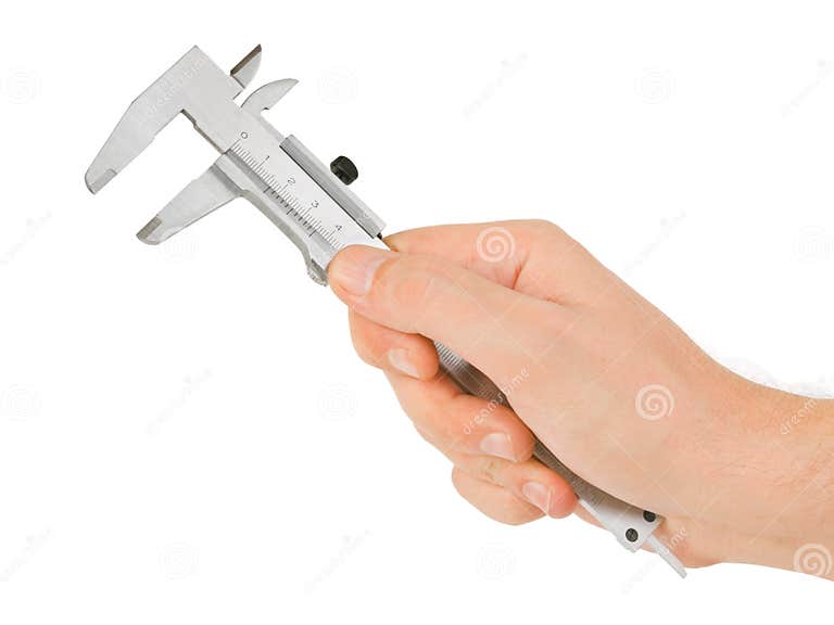 Hand with caliper stock photo. Image of length, accuracy - 9740192
