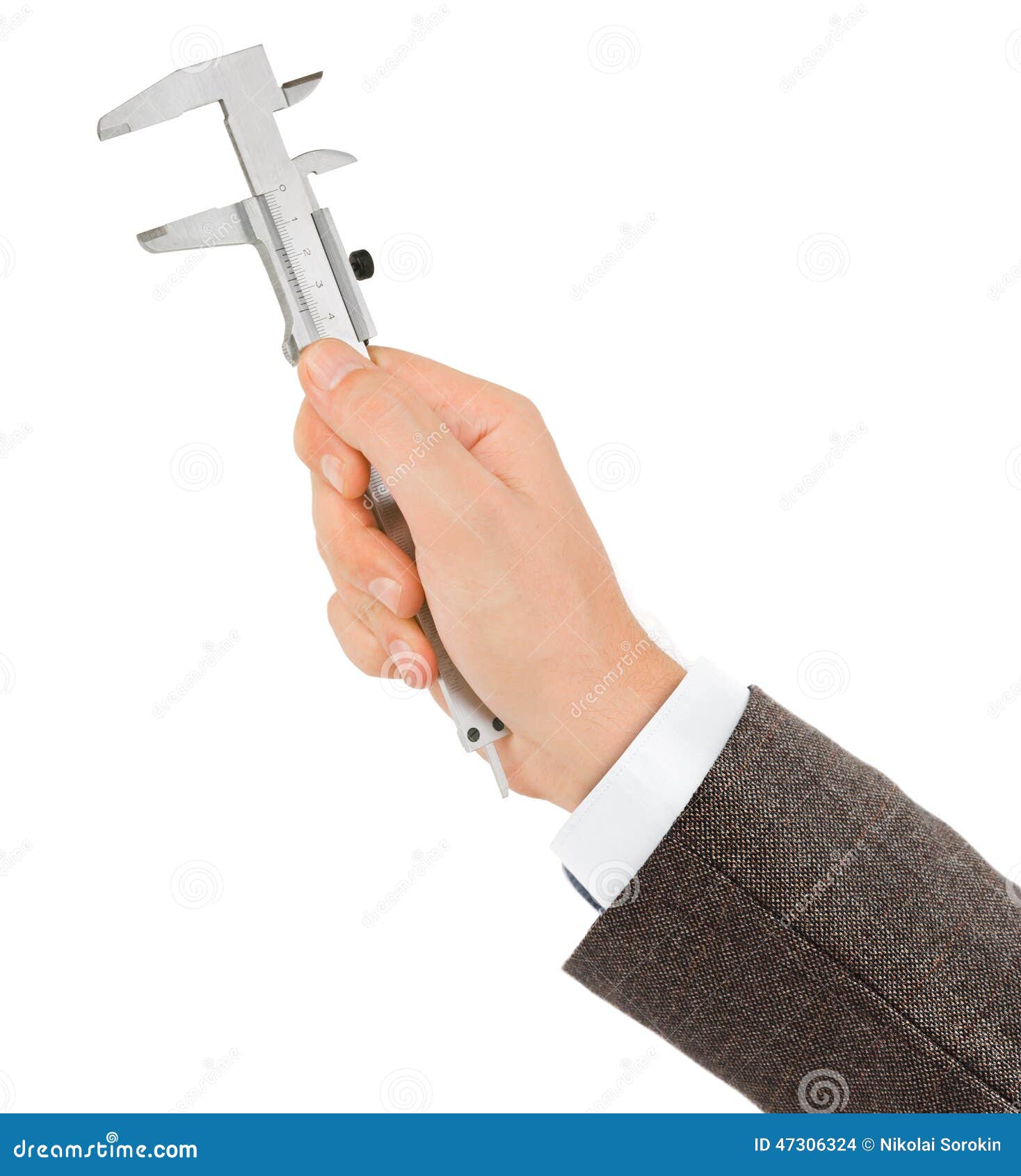 Hand with caliper stock photo. Image of industry, millimeter - 47306324