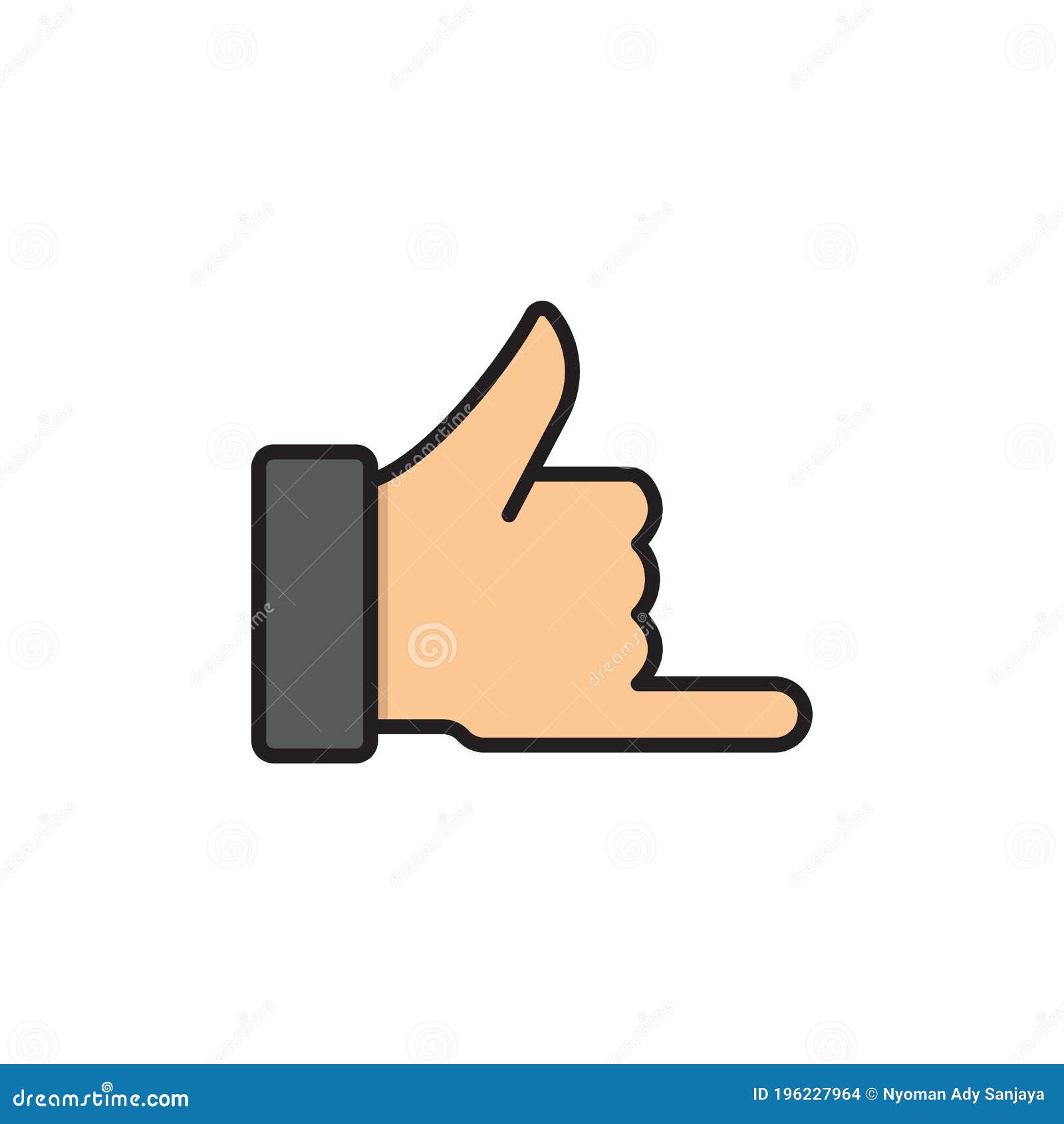 Hand Call Gesture Vector Icon Symbol Isolated on White Background Stock ...