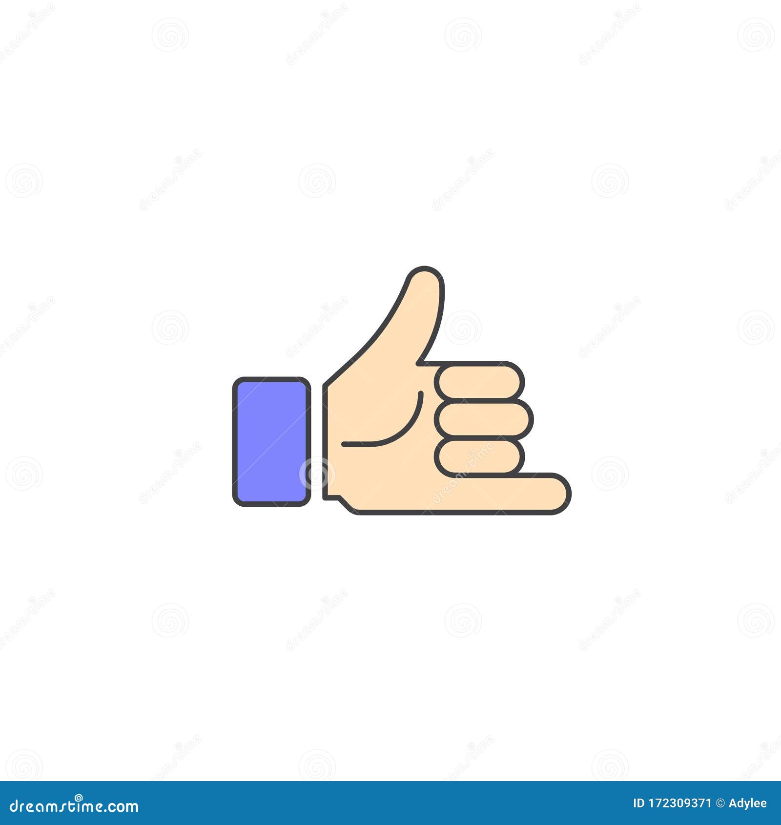 Call Me Gesture Icon In Flat Style Vector Illustration | CartoonDealer ...