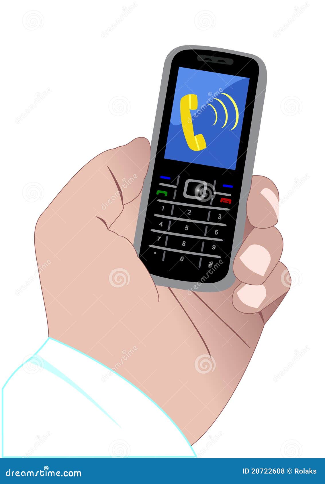 Hand and Calling Mobile Phone Stock Vector - Illustration of multimedia ...