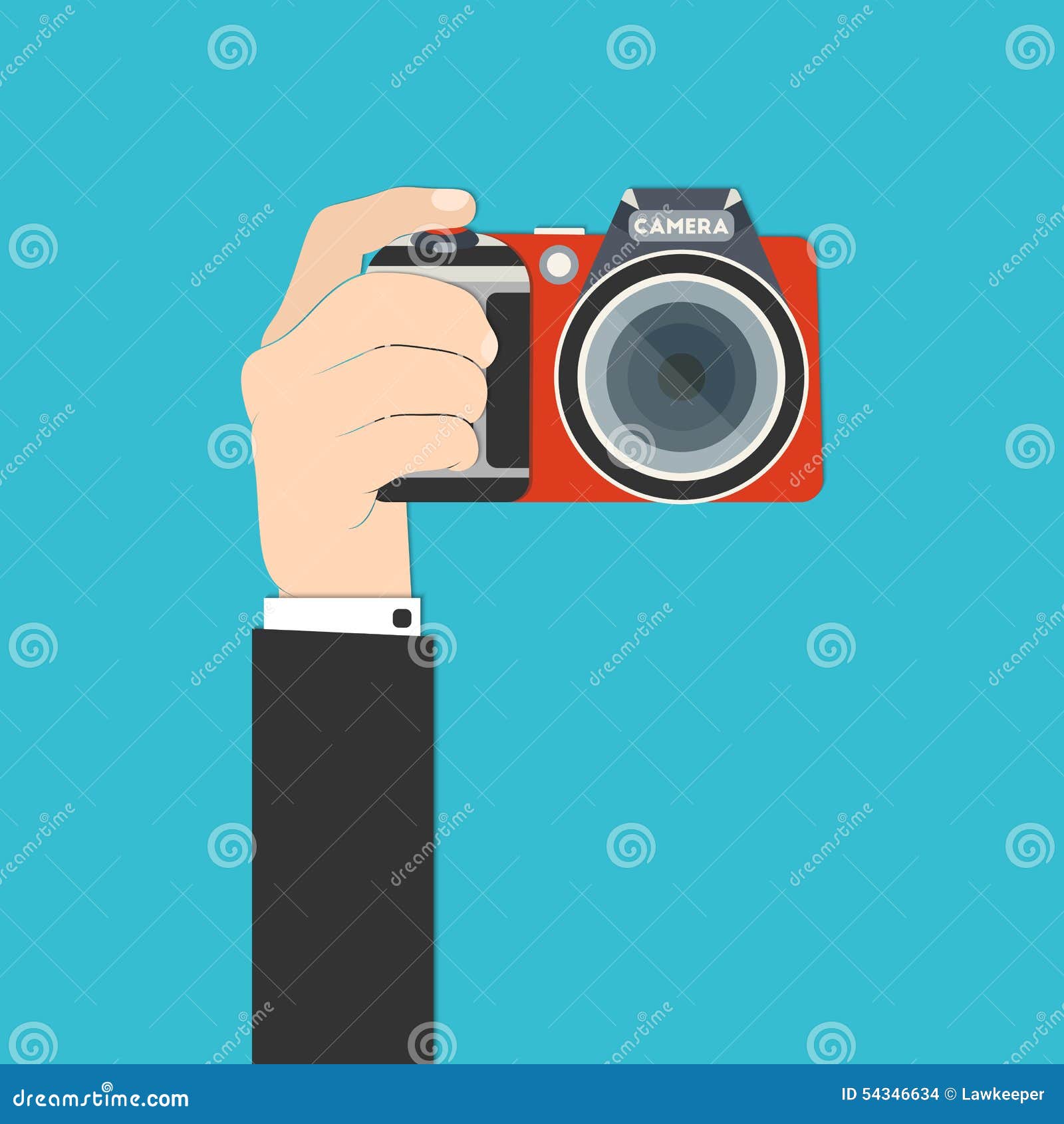 Hand with camera stock vector. Illustration of photograph - 54346634