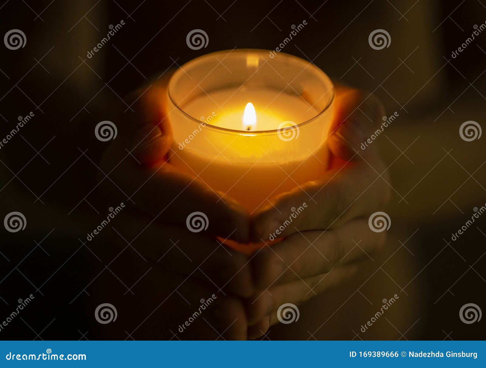 Hand with a Candle in the Dark Stock Photo - Image of mysterious ...