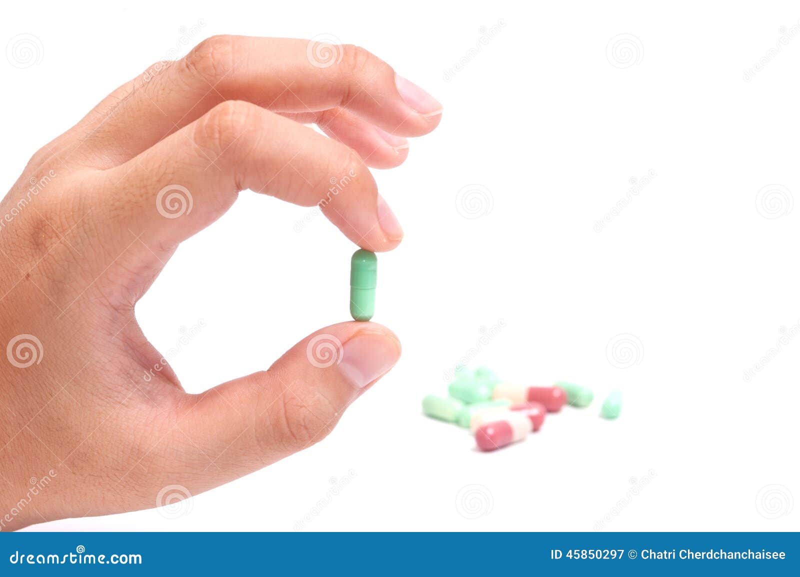 Hand with Capsule Isolated on White Stock Image - Image of vitamin ...