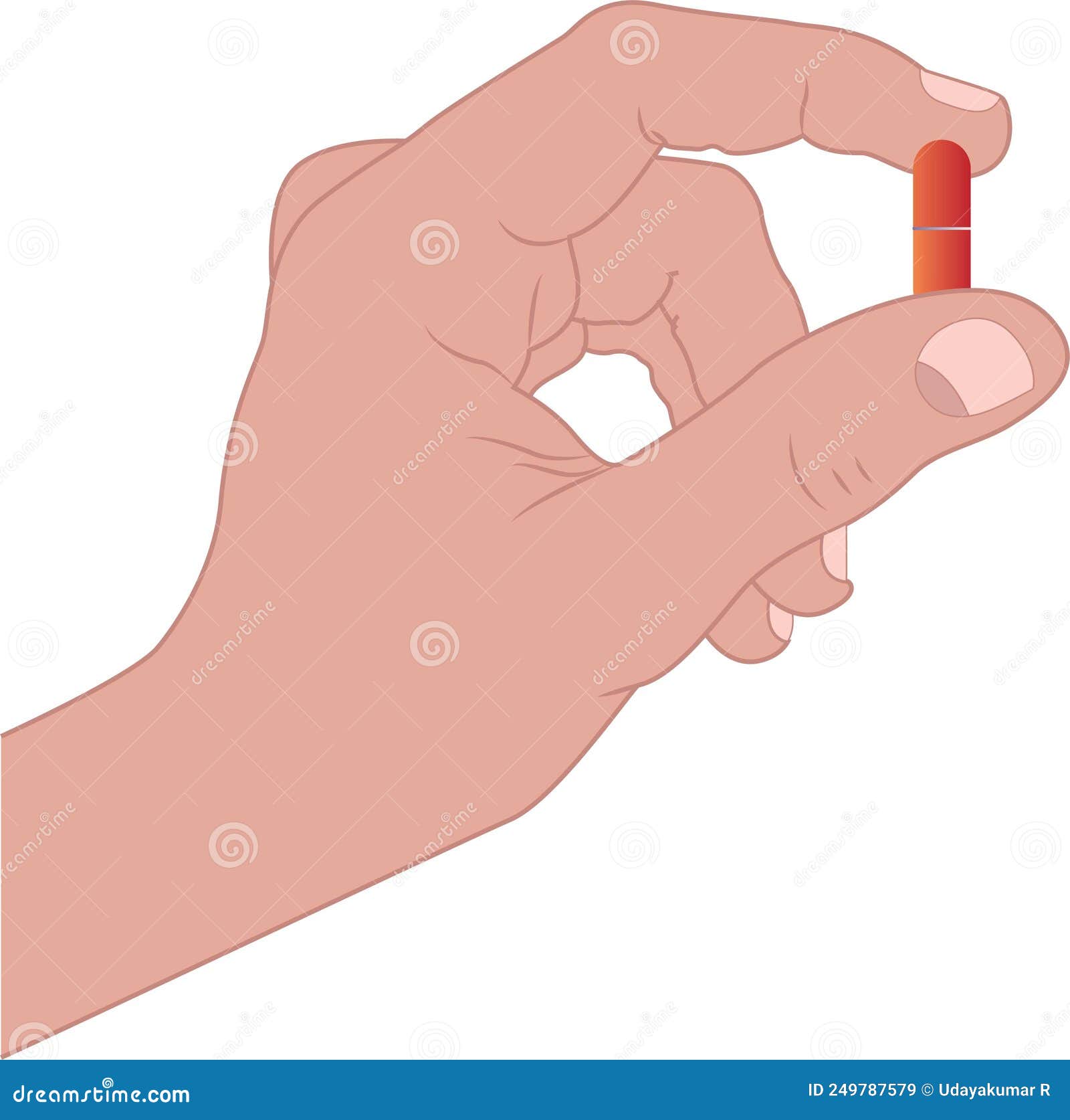 Hand in Capsule. Vector Illustration. on White Background Stock Vector ...