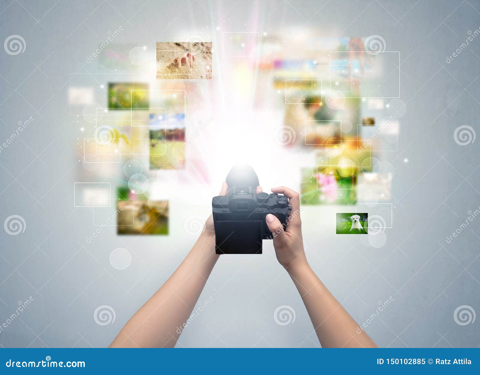 Hand Captures Life Events with Digital Camera Stock Image - Image of ...