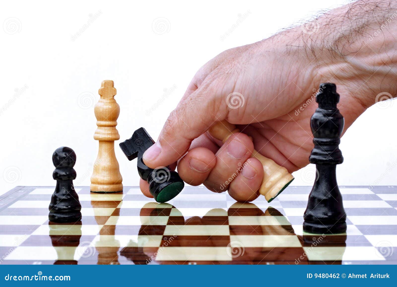 Hand capturing chess piece stock photo. Image of competitive - 9480462