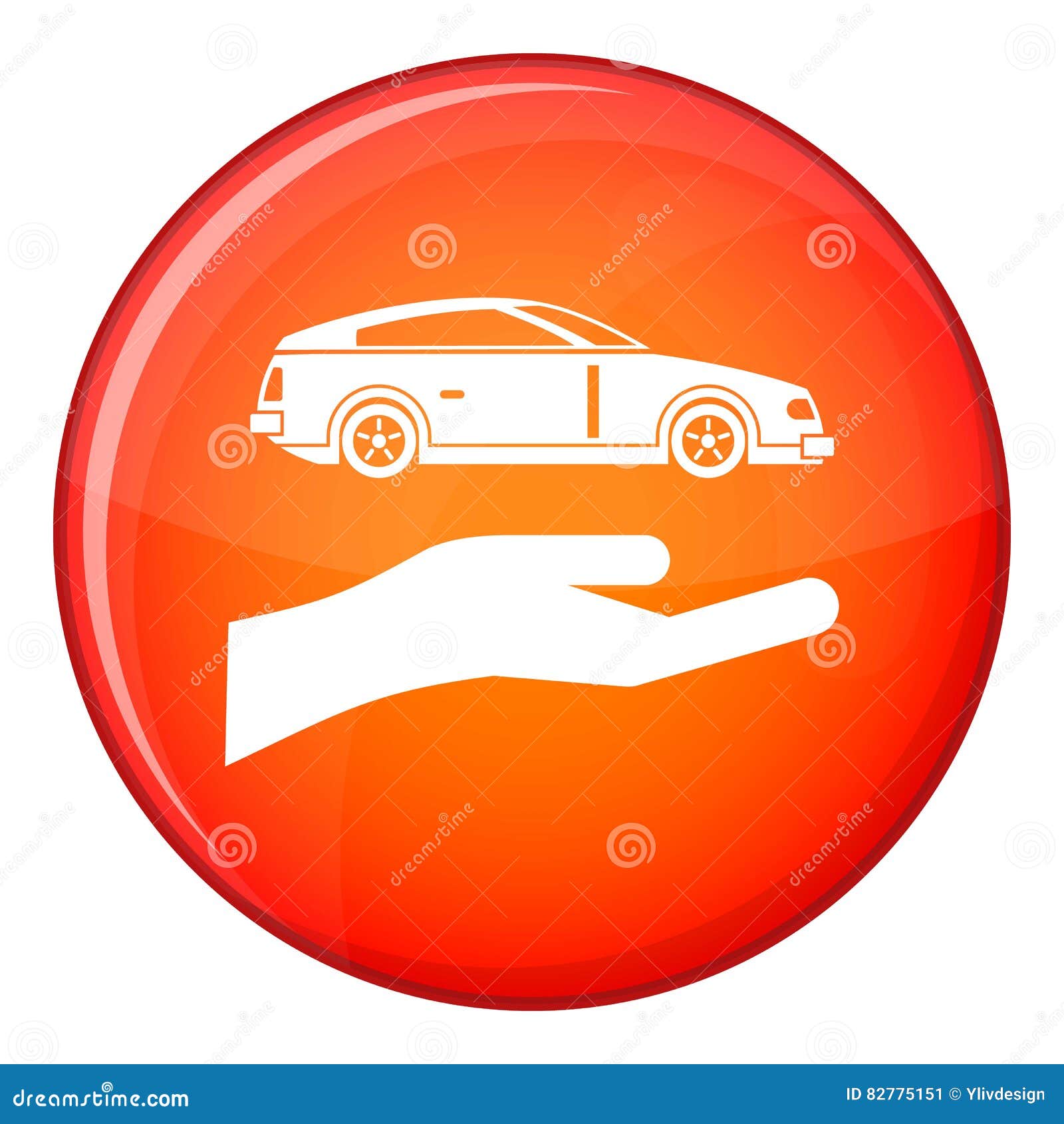 Hand and Car Icon, Flat Style Stock Vector - Illustration of purchase ...