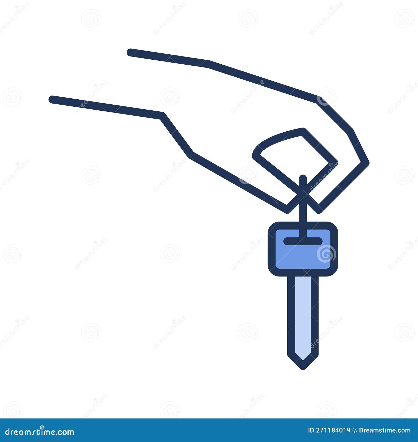 Hand with Car Key Vector Concept Blue Icon or Sign Stock Vector ...