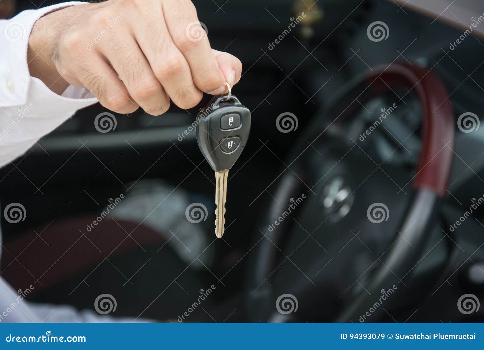 Hand with a Car Keys in Car Stock Image - Image of remote, buying: 94393079