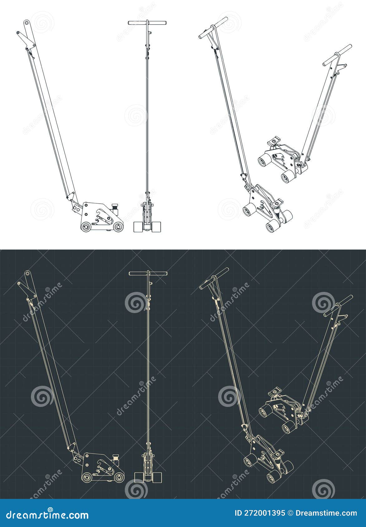 Hand car lifter blueprints stock vector. Illustration of transport ...