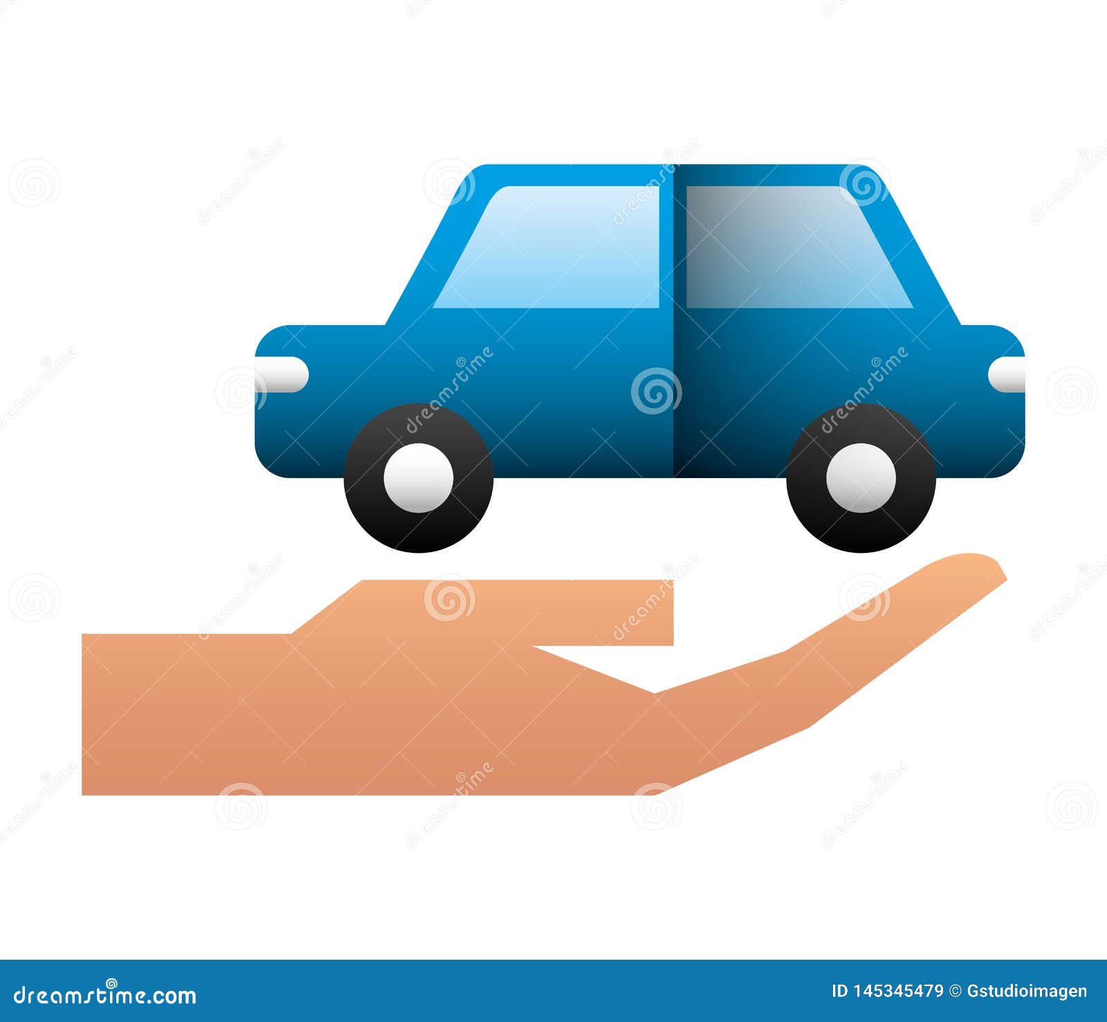 Hand with Car Sedan Isolated Icon Stock Vector - Illustration of sketch ...