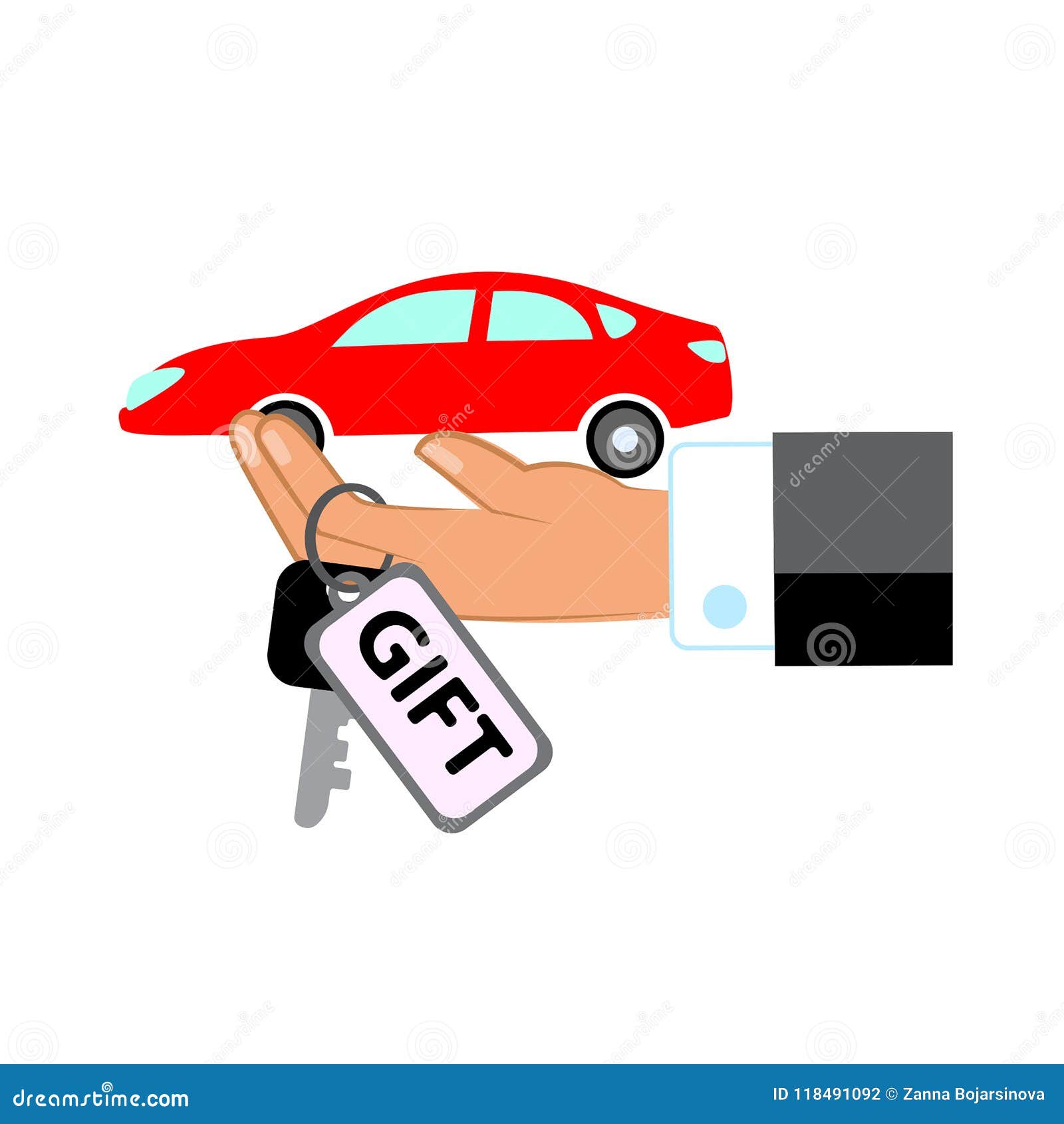 Hand with car symbol. stock vector. Illustration of design - 118491092