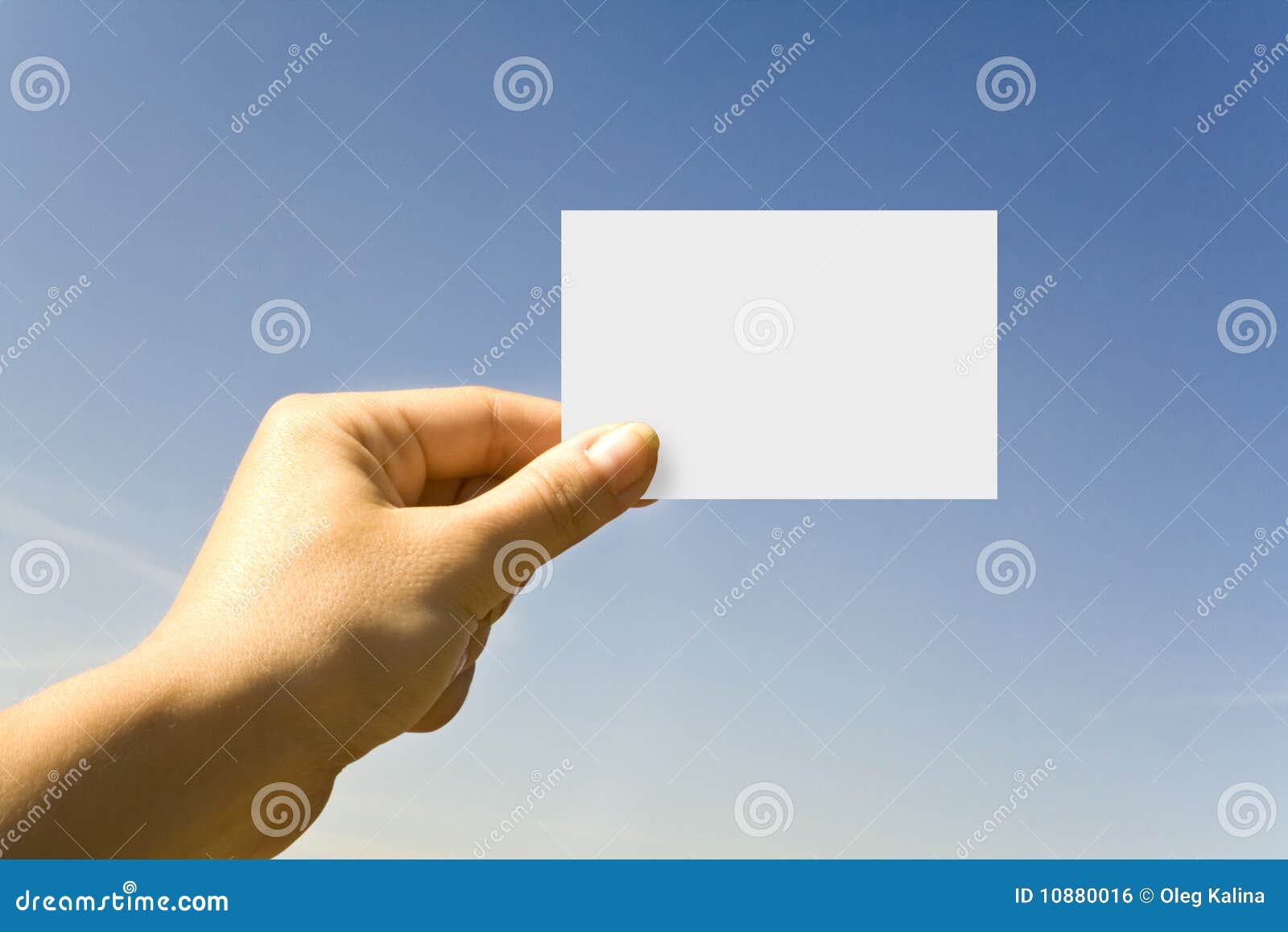 Hand Card stock photo. Image of message, paper, clouds - 10880016