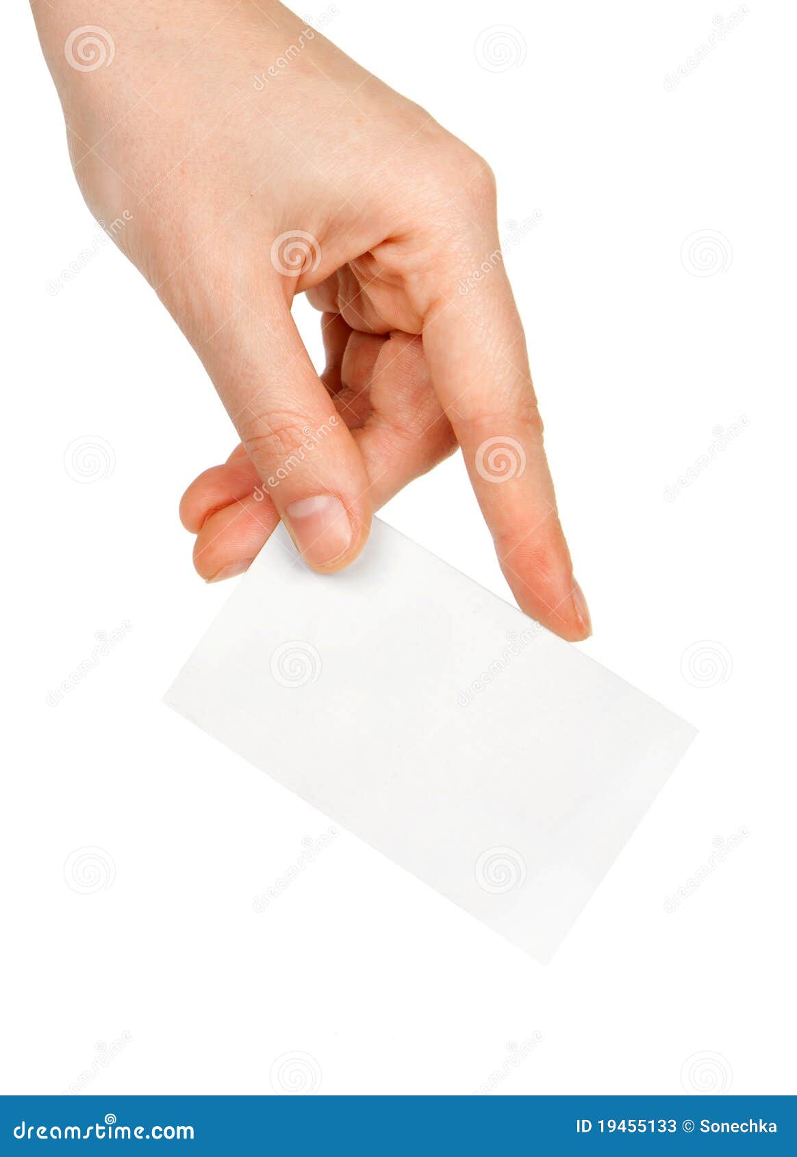 Hand and a card stock image. Image of business, finger - 19455133