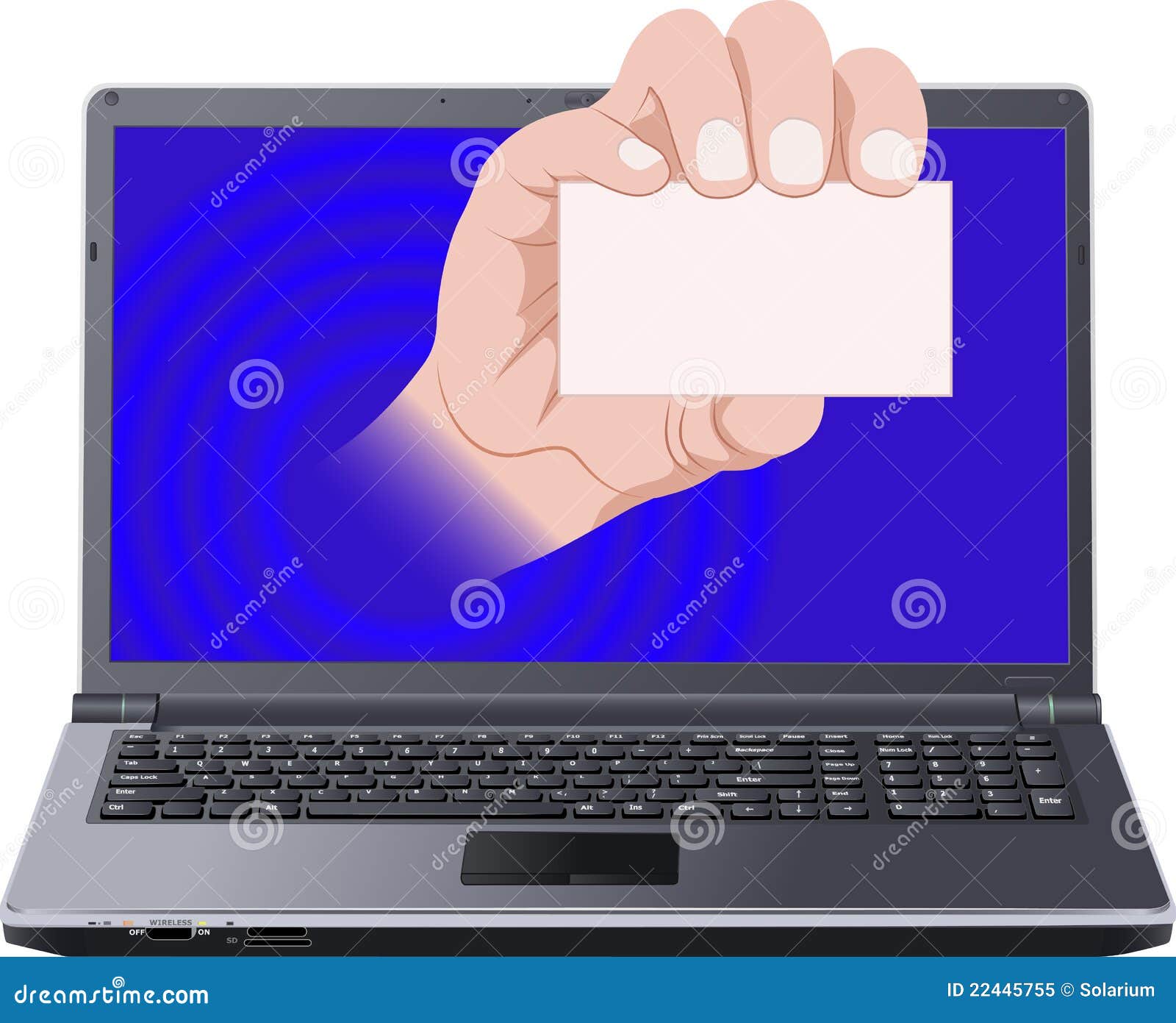 Hand with card stock vector. Illustration of visiting - 22445755