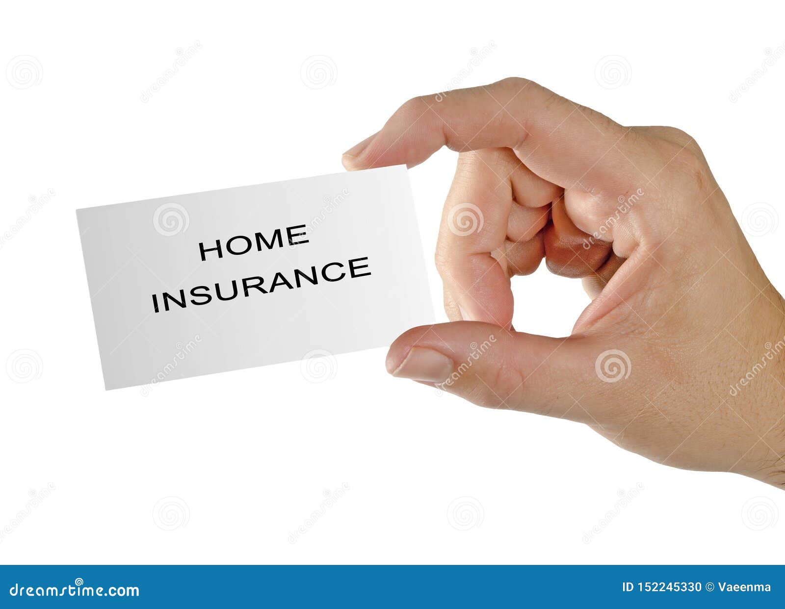 Hand with Card Home Insurance Stock Photo - Image of woman, home: 152245330
