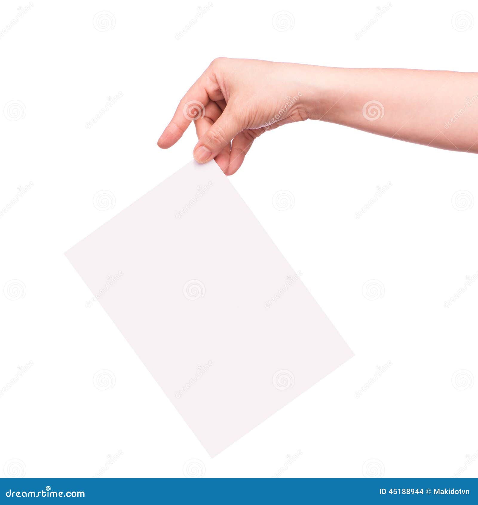 Hand and a card stock photo. Image of hand, finger, hold - 45188944
