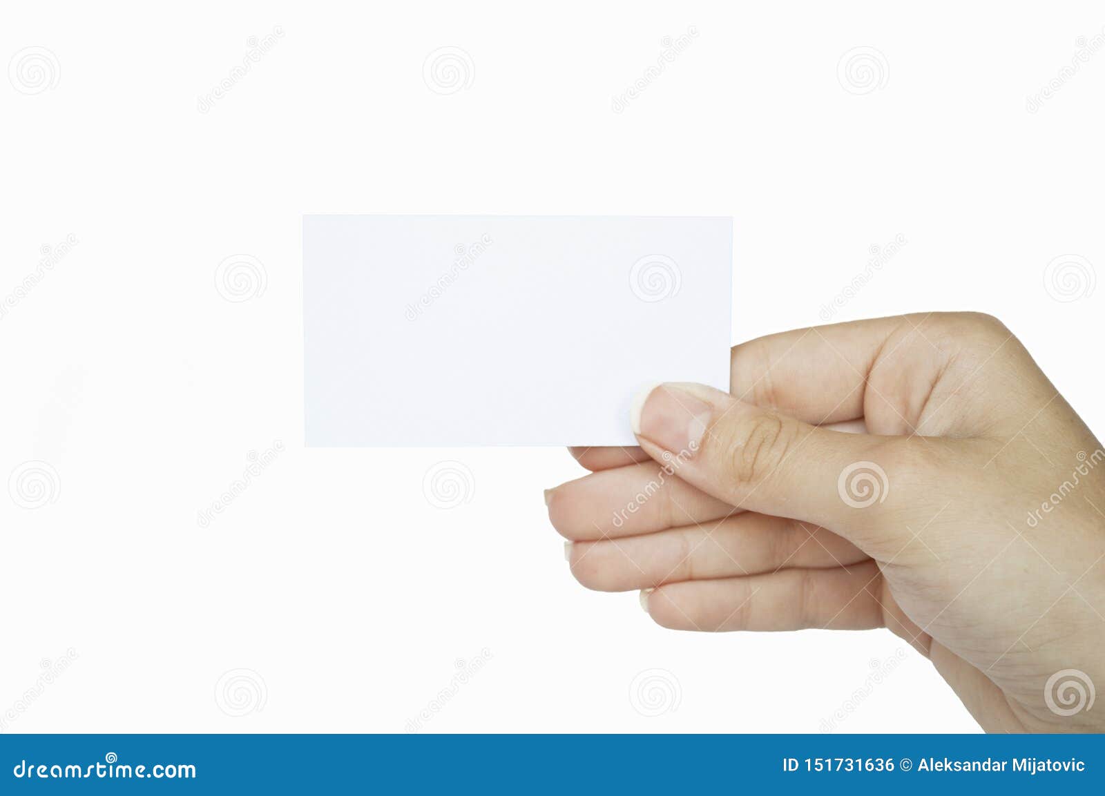 Hand and a Card Isolated on White Stock Photo - Image of background ...
