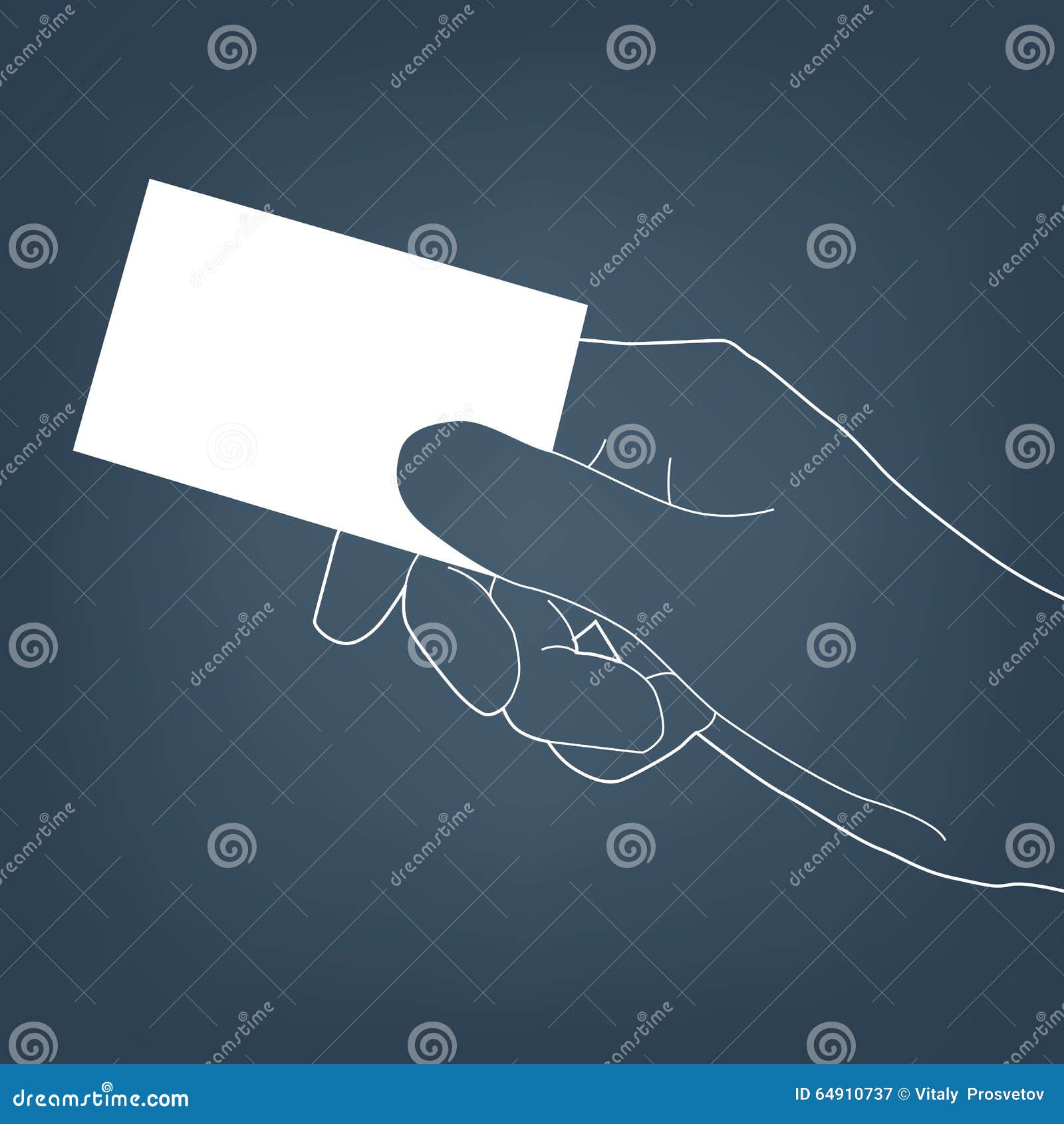 Hand with card stock vector. Illustration of document - 64910737
