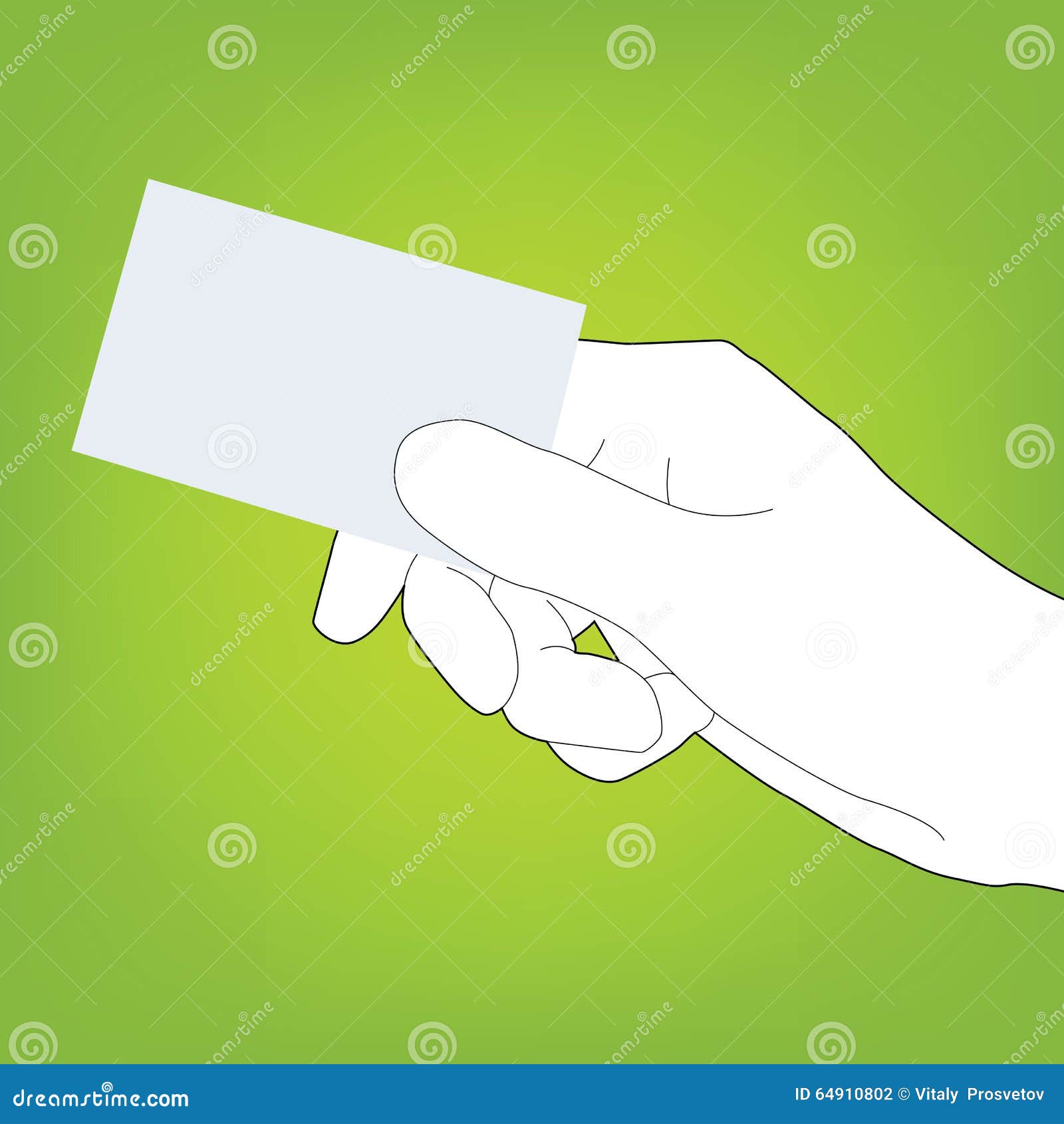 Hand with card stock vector. Illustration of document - 64910802