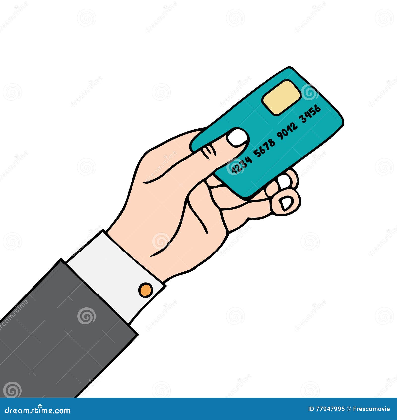 Hand with card stock vector. Illustration of finance - 77947995