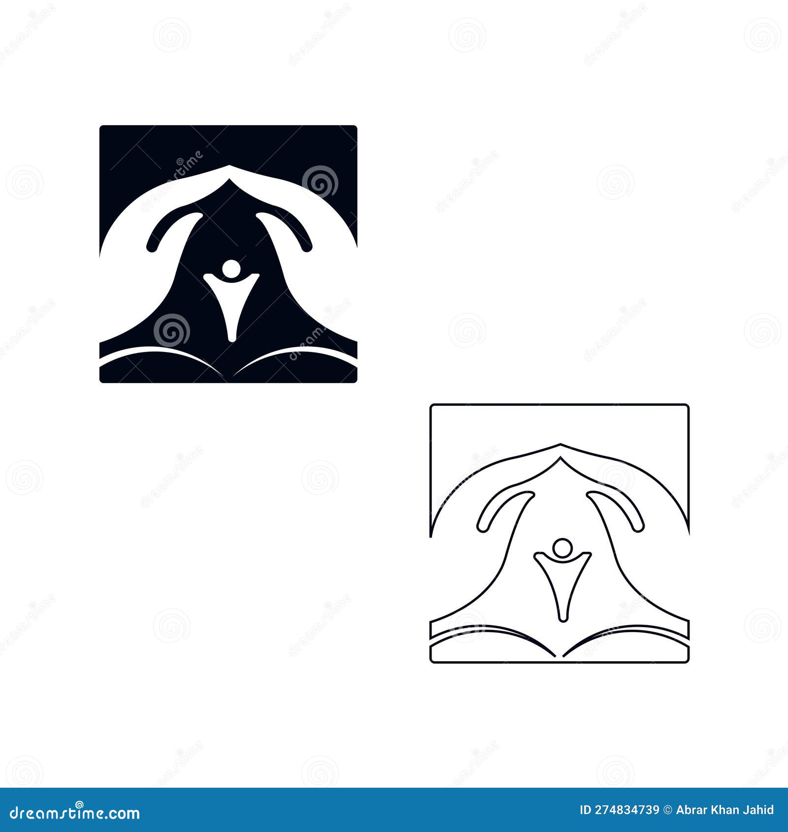 Hand Care Charity Line Art Vector Logo Template Design Stock Vector ...