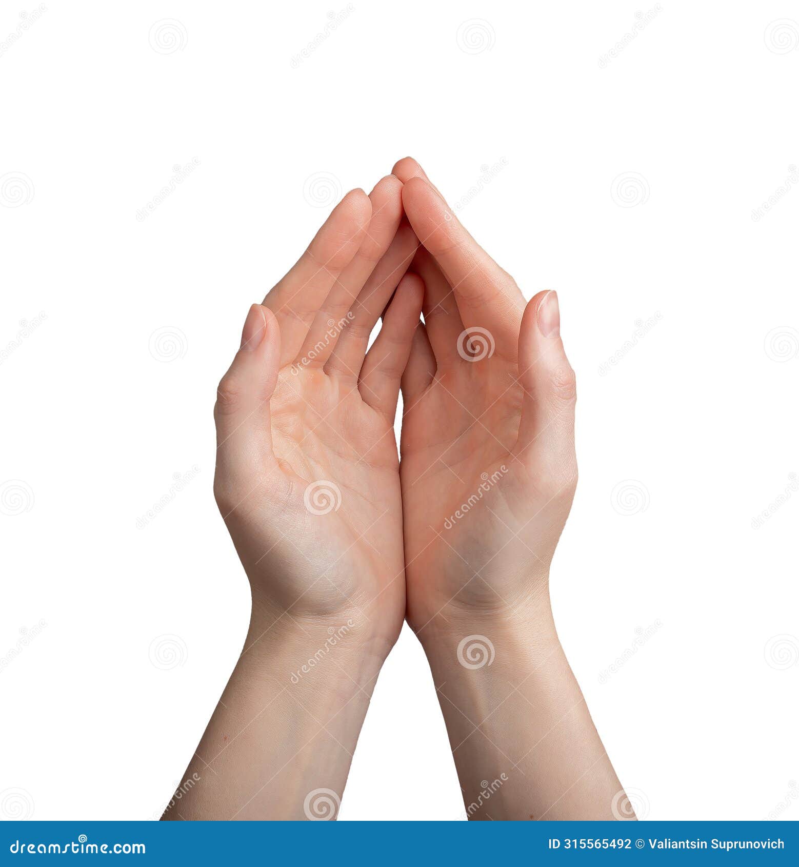 Hand Care Gesture Isolated on White Background Stock Photo - Image of ...