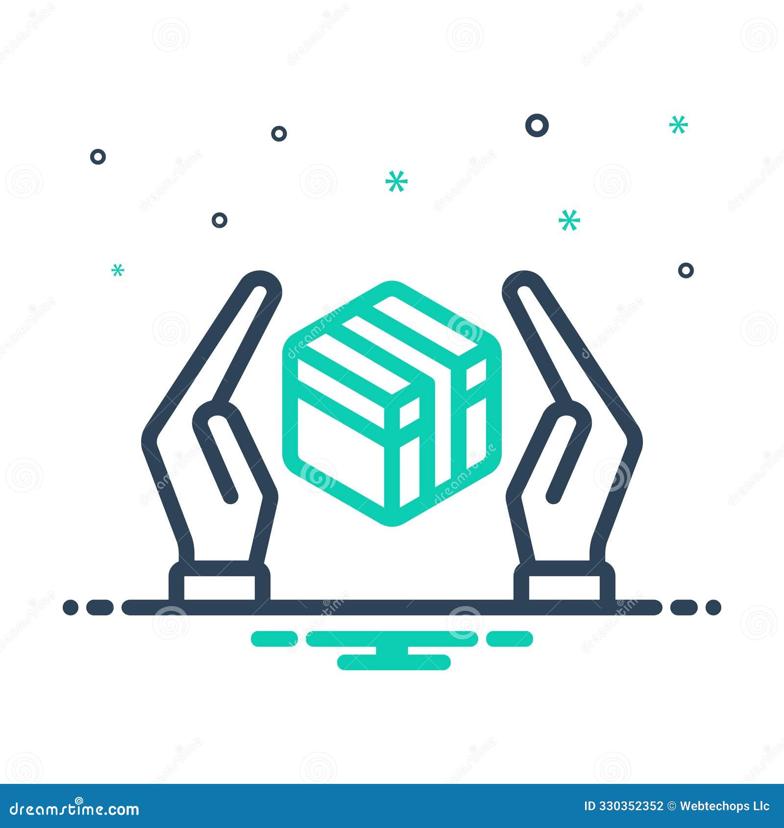 Mix Icon for Hand with Care, Hand Care and Parcel Stock Vector ...