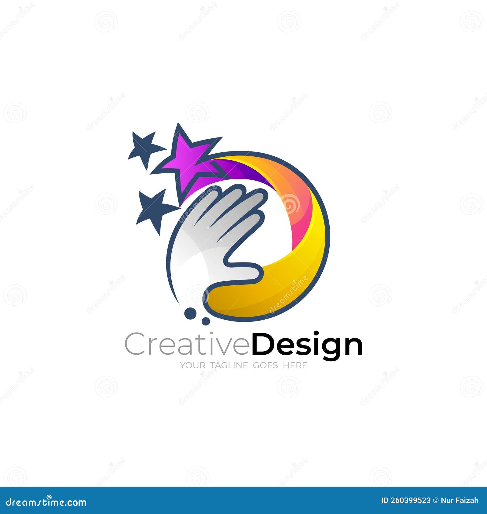 Hand Care Logo Template, Hand and Star Design Combination Stock Vector ...