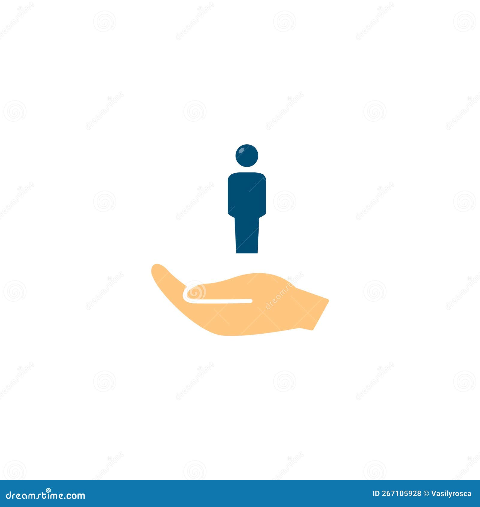 Hand Care People Support Manager Inclusive Icon. Stock Vector ...
